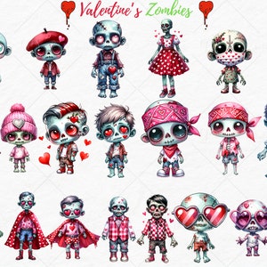 Valentine's Day Zombie Love Clipart, PNG Zombie Printables, Junk ...