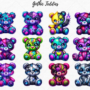 Gothic Teddy Bear, Quilted Patchwork Stuffed Animal, Cute Heart Bear ...