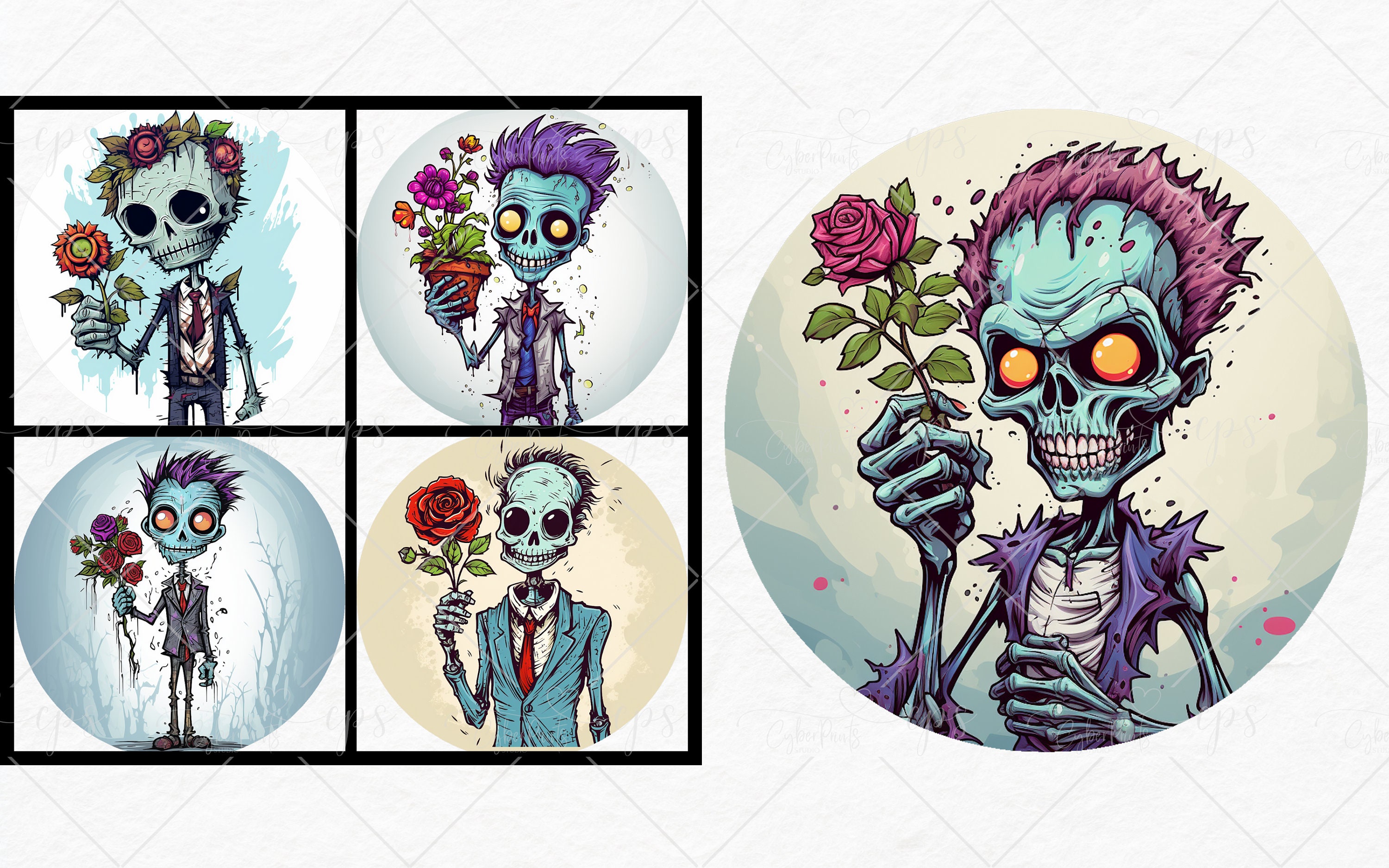 Zombie Clipart, PNG Zombie Printables, Gothic Zombies, Zombie Ephemera ...