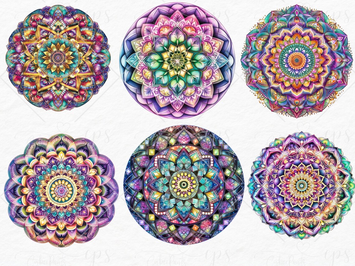 33 Mandalas Clipart Png Commercial Use Transparent Background Instant ...