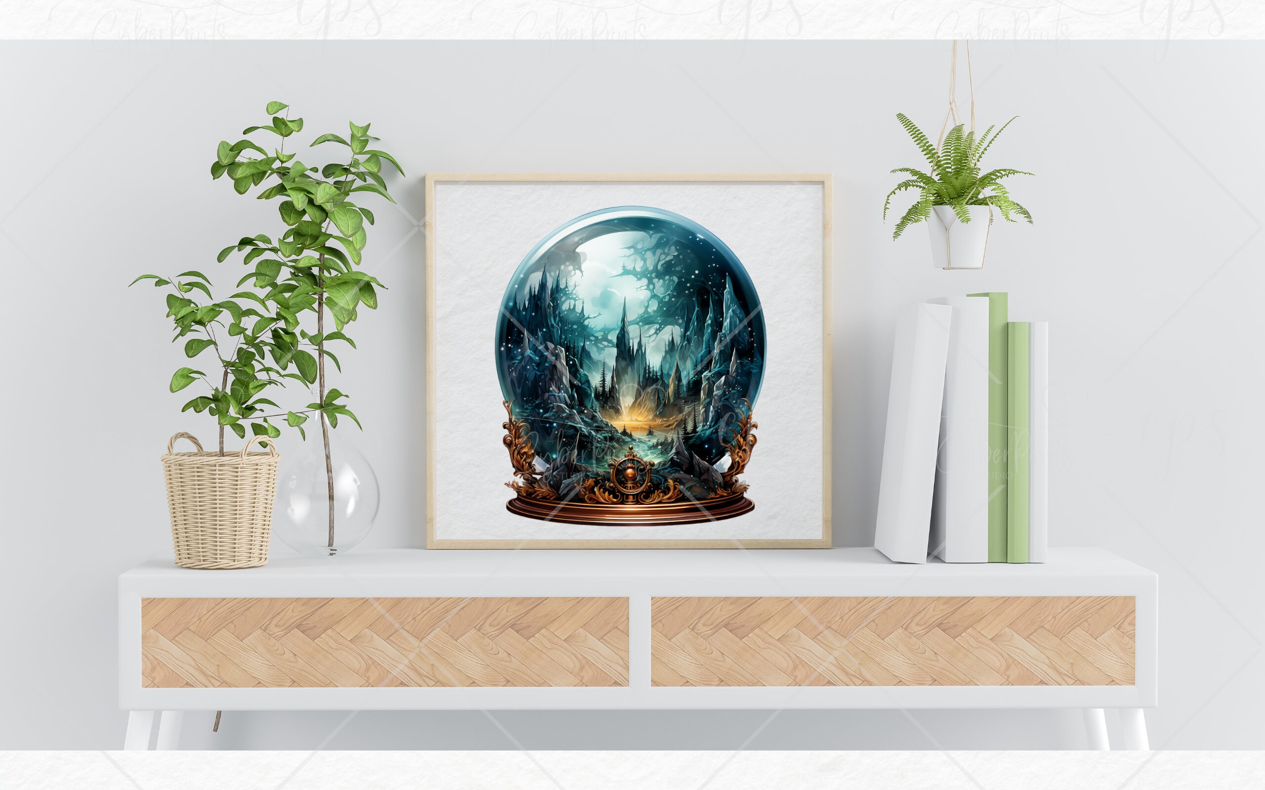Watercolor Crystal Balls Clipart - Fantasy Magic Celestial Watercolor ...
