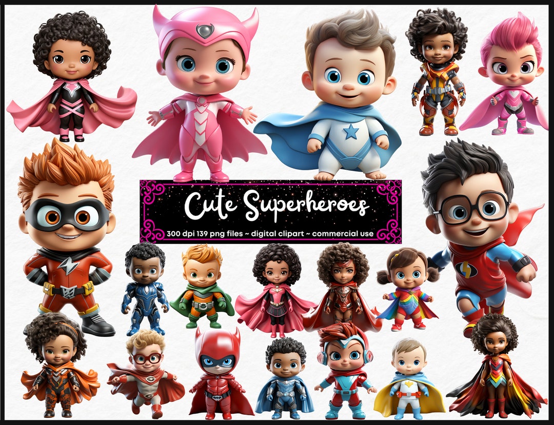 Superhero Clipart, Boys Super Hero Clip Art, Girls Super Hero Clipart ...