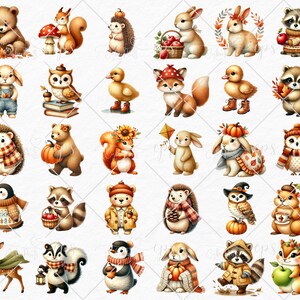 Autumn Animals, Woodland Animals, Fall Clipart, Cute Animals, Forest ...