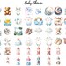 Baby Shower Watercolor Clipart Bundle - PNG Newborn Images, Cute ...