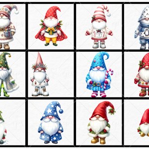 Festive Holiday Gnomes Clipart, Whimsical, Fun, PNG Christmas, Santa ...