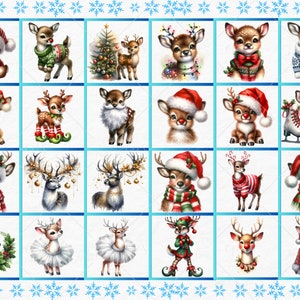 Christmas Cute Reindeer Clipart, Winter Holidays Baby Animals Clipart ...