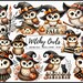 Witch Owls Clipart, Halloween Owl Art, Cute Owl, Fall Digital Art ...