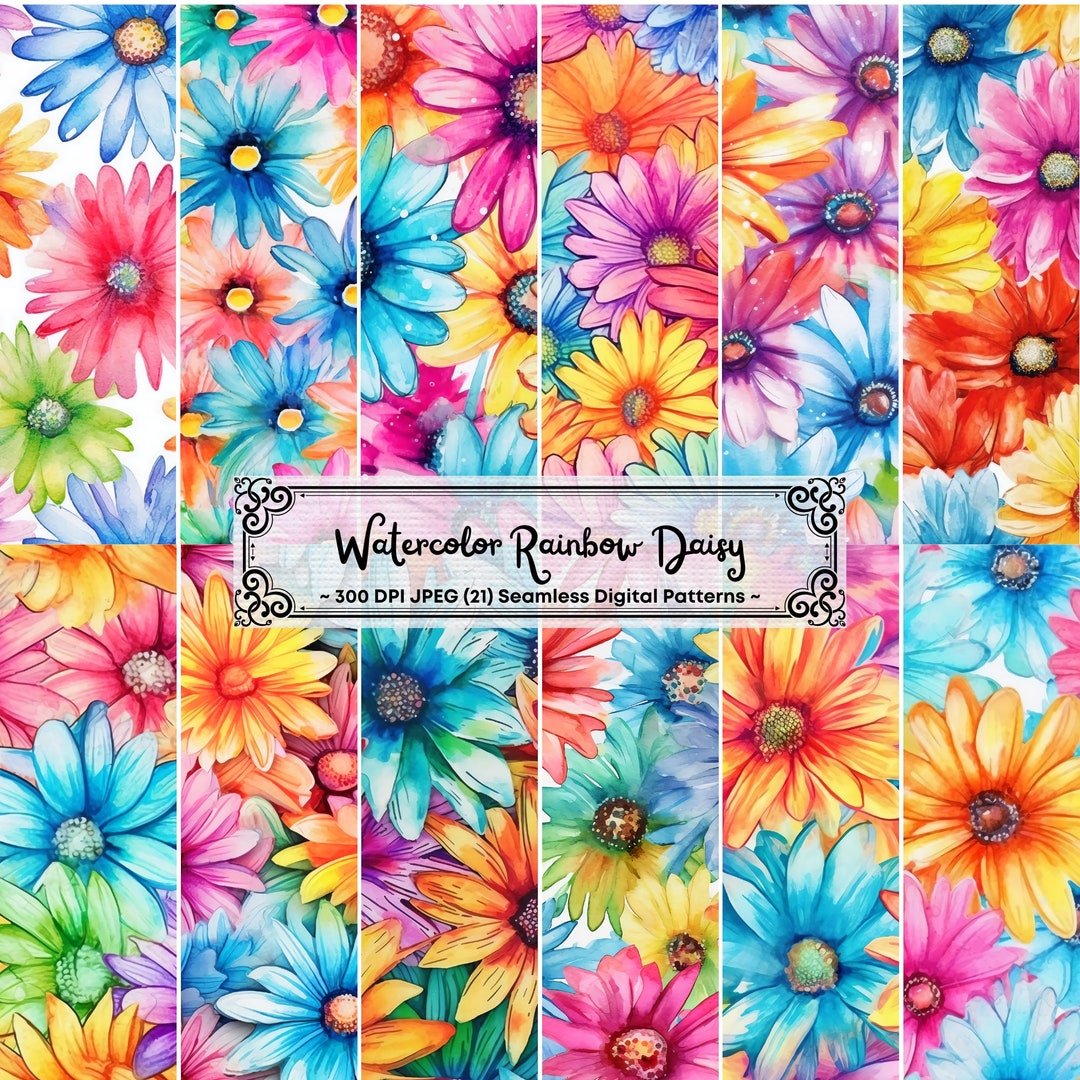 Flowers Digital Paper, Daisy Seamless Pattern, Floral Prints, Flowers ...