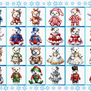 Christmas Polar Bears Clipart - Cute Baby Animals in Outfits, Xmas ...