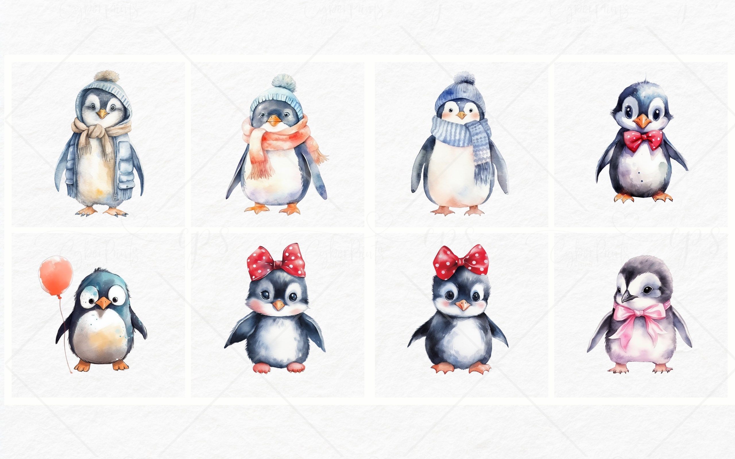 Watercolor Penguin Clipart, Penguin Clipart, Penguin Heart Png ...