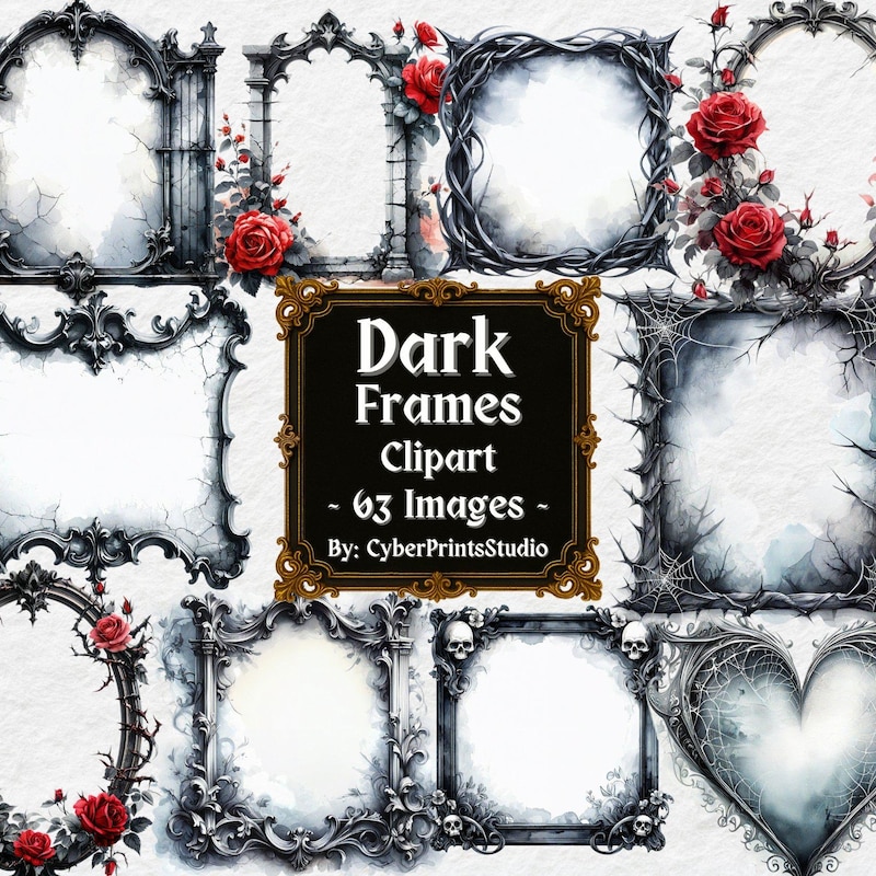 Gothic Frame Clipart - Etsy