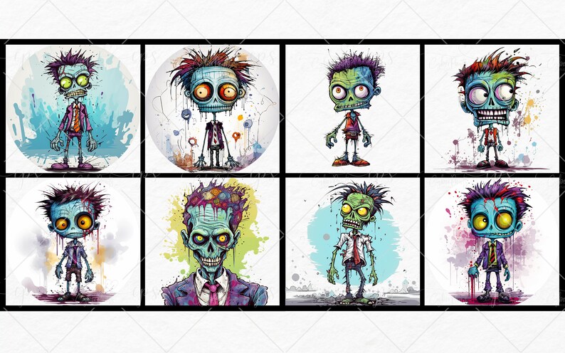 Zombie Clipart, PNG Zombie Printables, Gothic Zombies, Zombie Ephemera ...