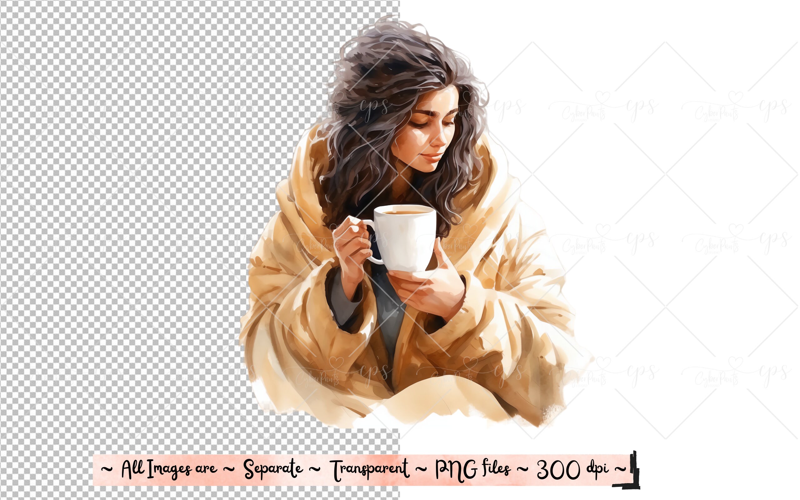 Watercolor Coffee Clip Art Coffee Cup Clipart Bundle Coffee - Etsy