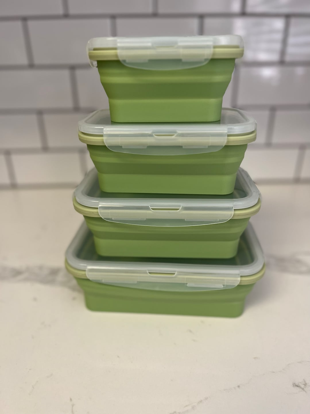 Collapsible Silicone Food Storage Containers: Space Saving Lunch Box ...