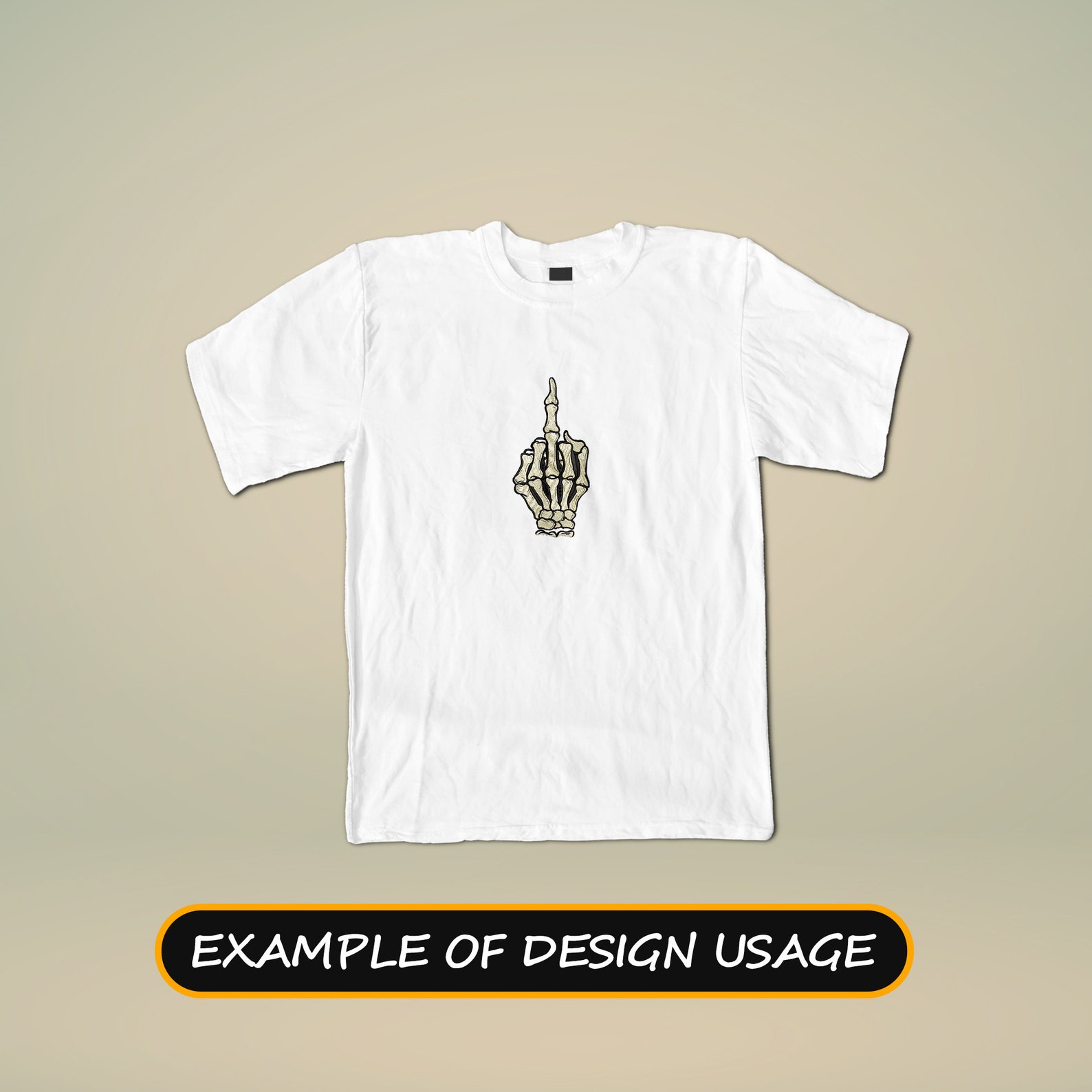 Skeleton Middle Finger Embroidery Design, Skeleton Hand Embroidery ...