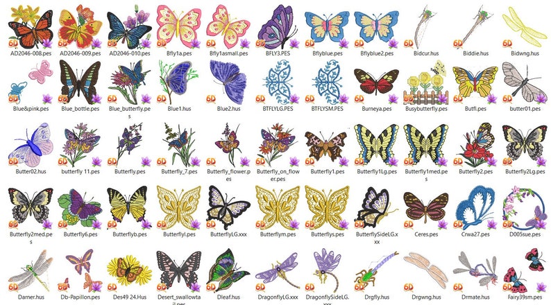 350 Butterflies Embroidery Designs Huge Butterfly Pattern Package ...