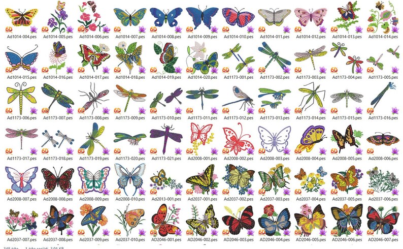 350 Butterflies Embroidery Designs Huge Butterfly Pattern Package ...