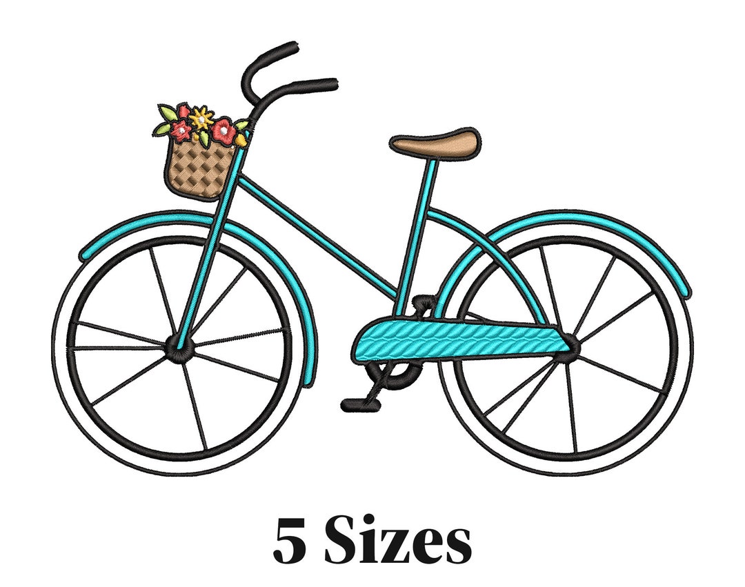 Bicycle, Cycling, Cute Bike, Cycle Embroidery Design, Stickdatei ...