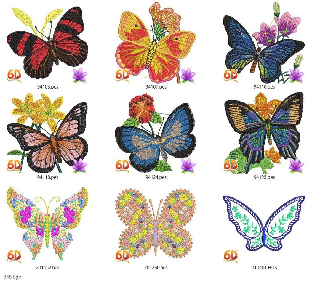 350 Butterflies Embroidery Designs Huge Butterfly Pattern Package ...
