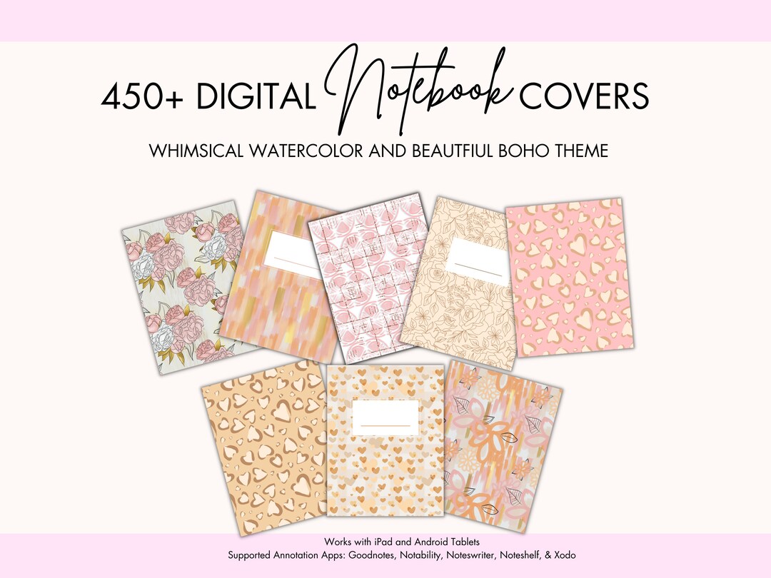 450 Goodnotes Notebook Cover Digital Cover Digital Planner Cover ...