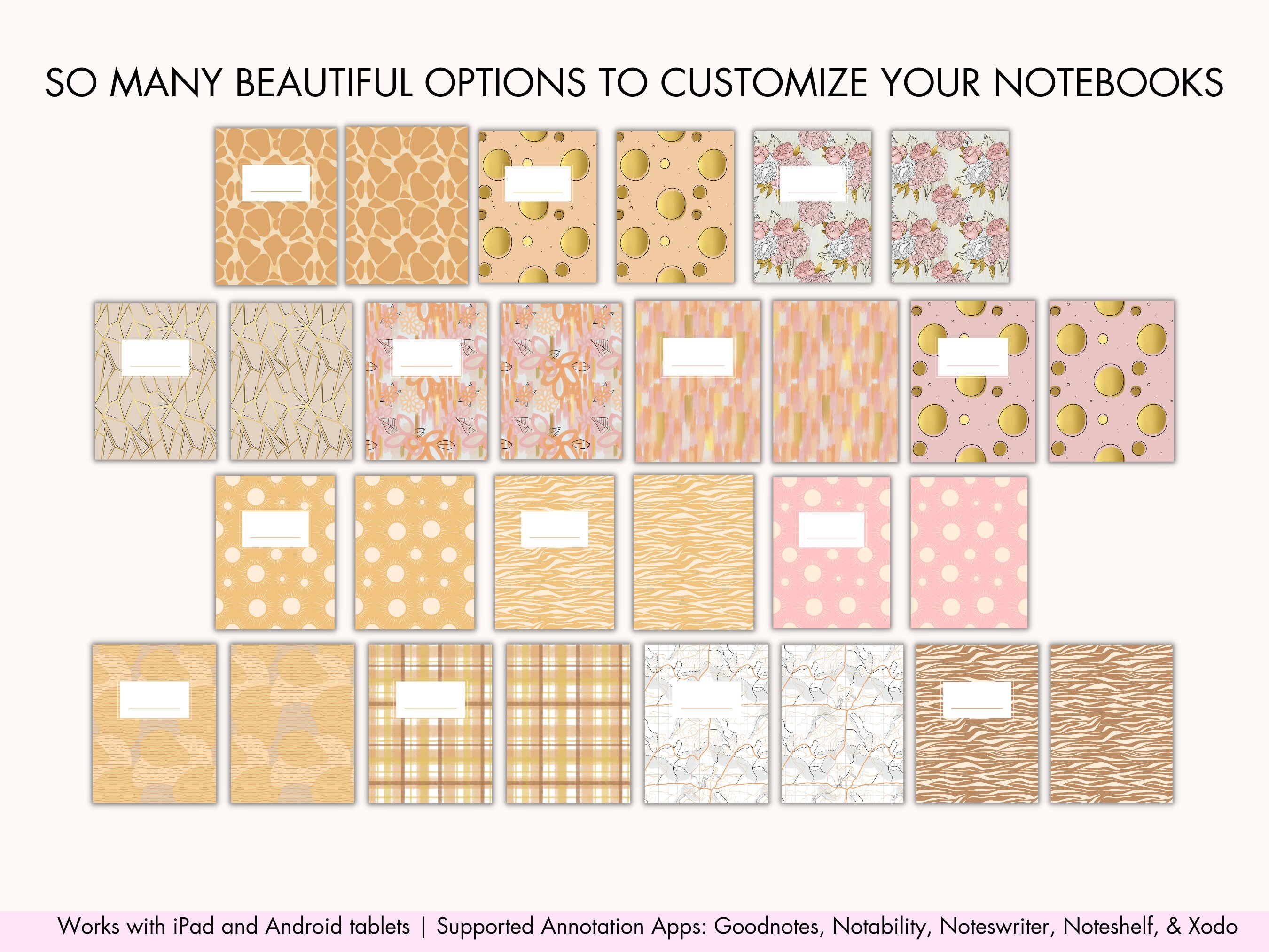 450 Goodnotes Notebook Cover Digital Cover Digital Planner Cover ...