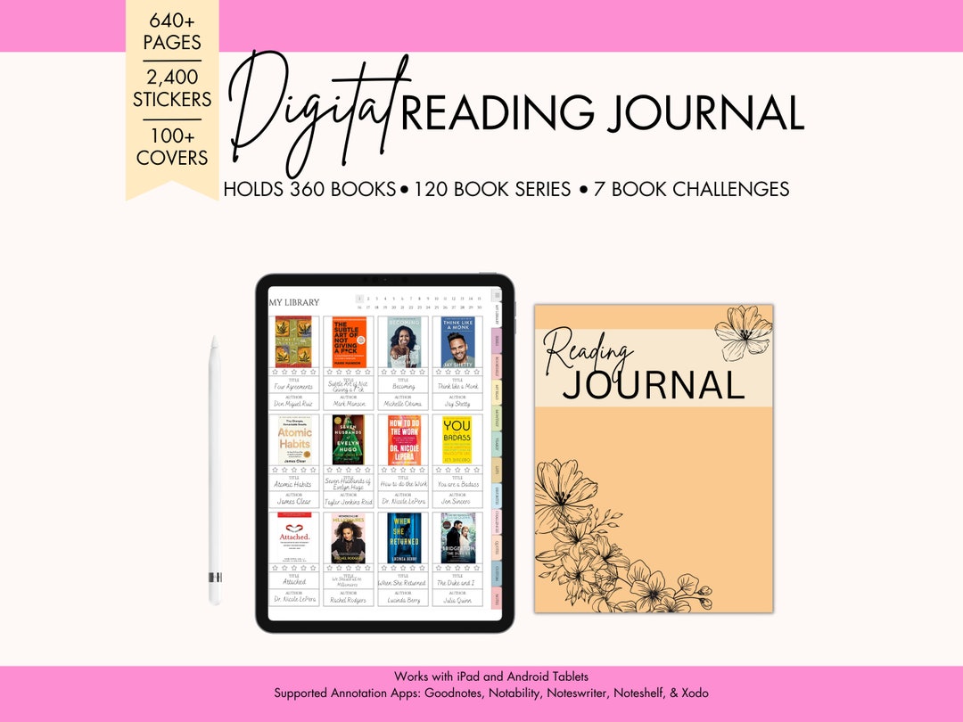 Digital Reading Journal Goodnotes Digital Reading Planner Reading ...
