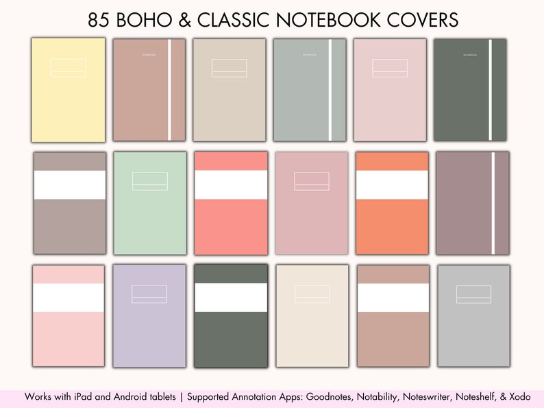 450 Goodnotes Notebook Cover Digital Cover Digital Planner Cover ...