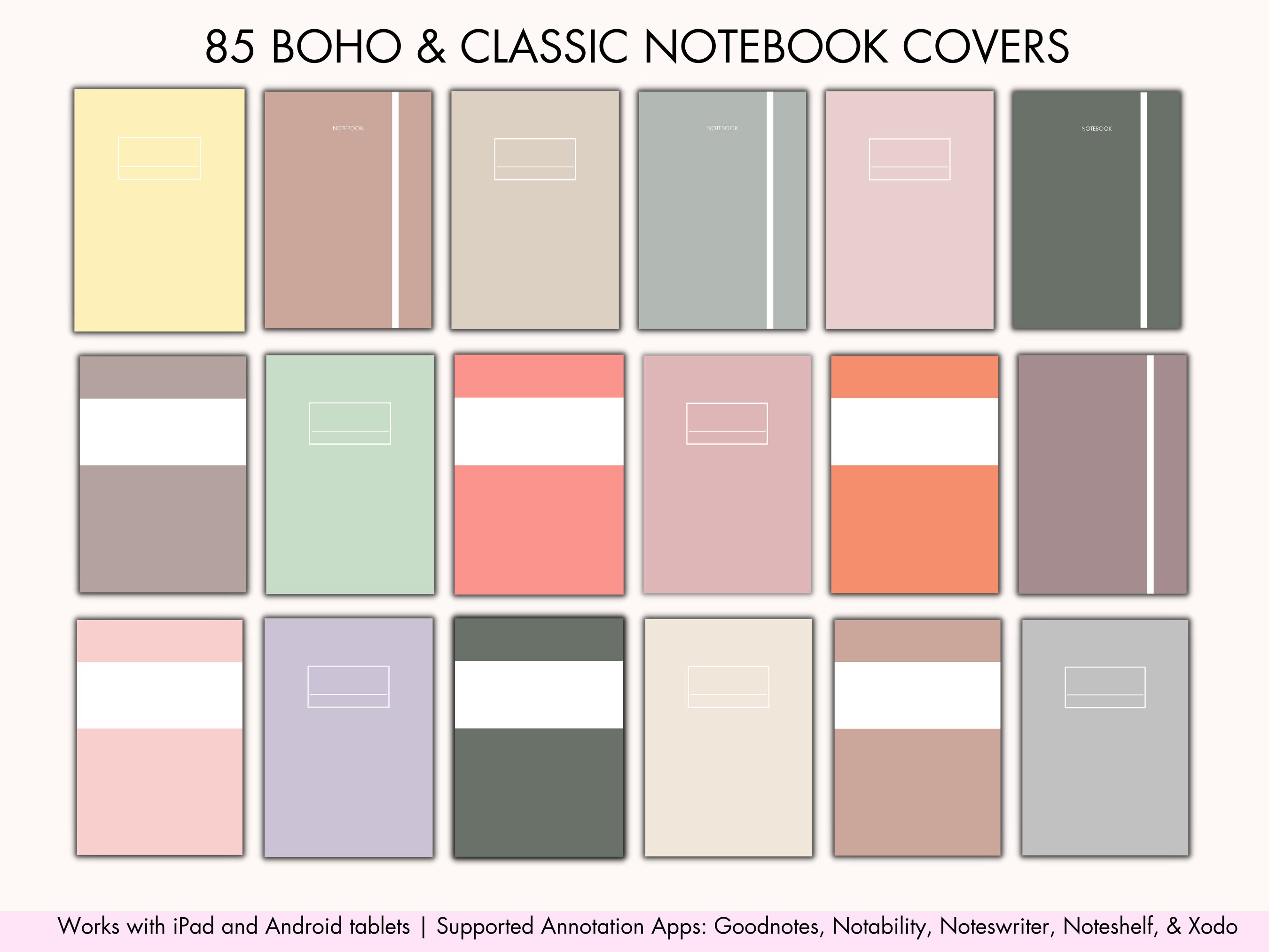 450 Goodnotes Notebook Cover Digital Cover Digital Planner Cover ...