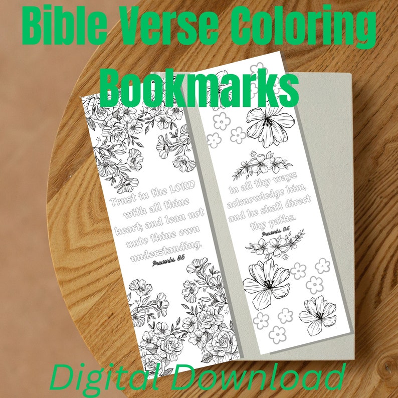 Set of 2 Bible Verse Coloring Bookmarks Proverbs. Coloring - Etsy