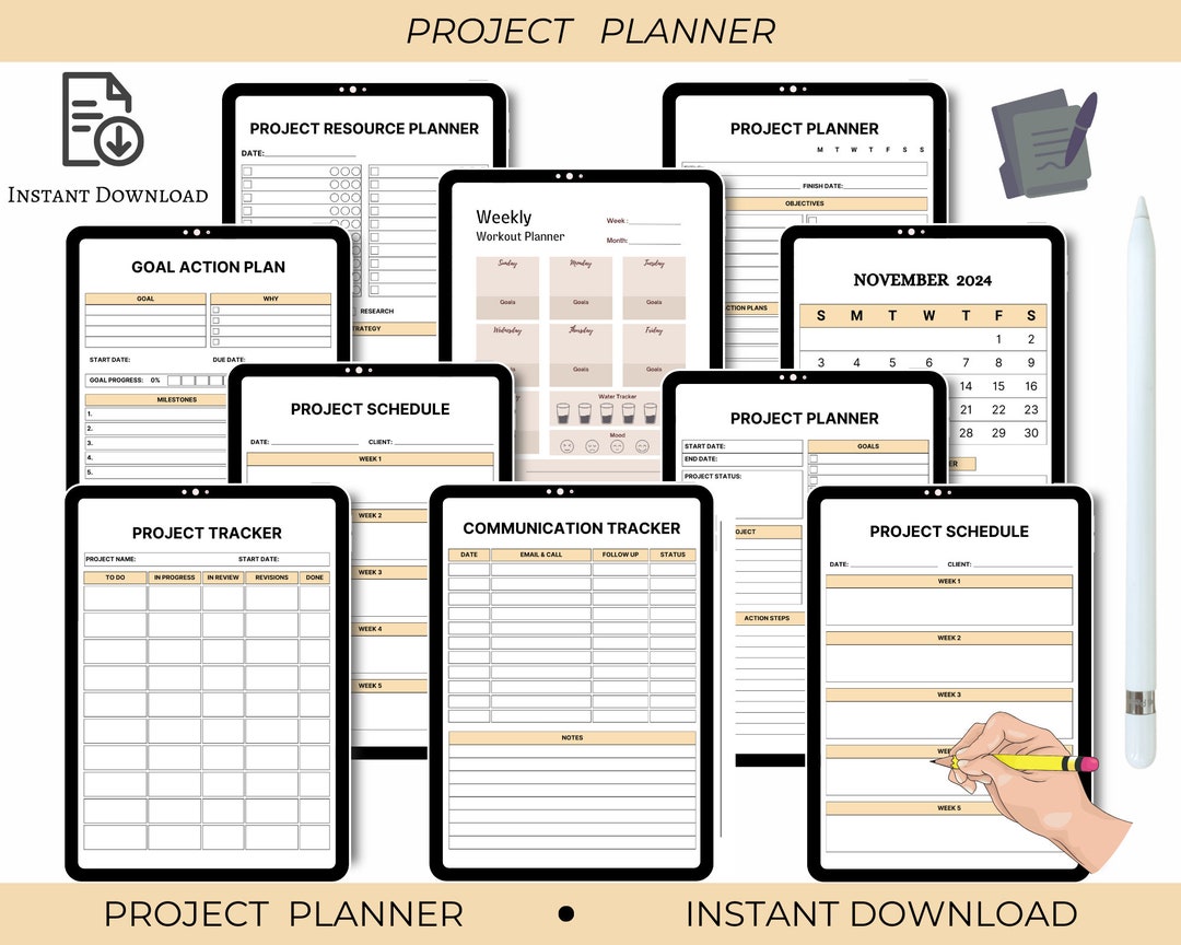 Editable Project Study Plan, Work Planner, Project Planner Business ...