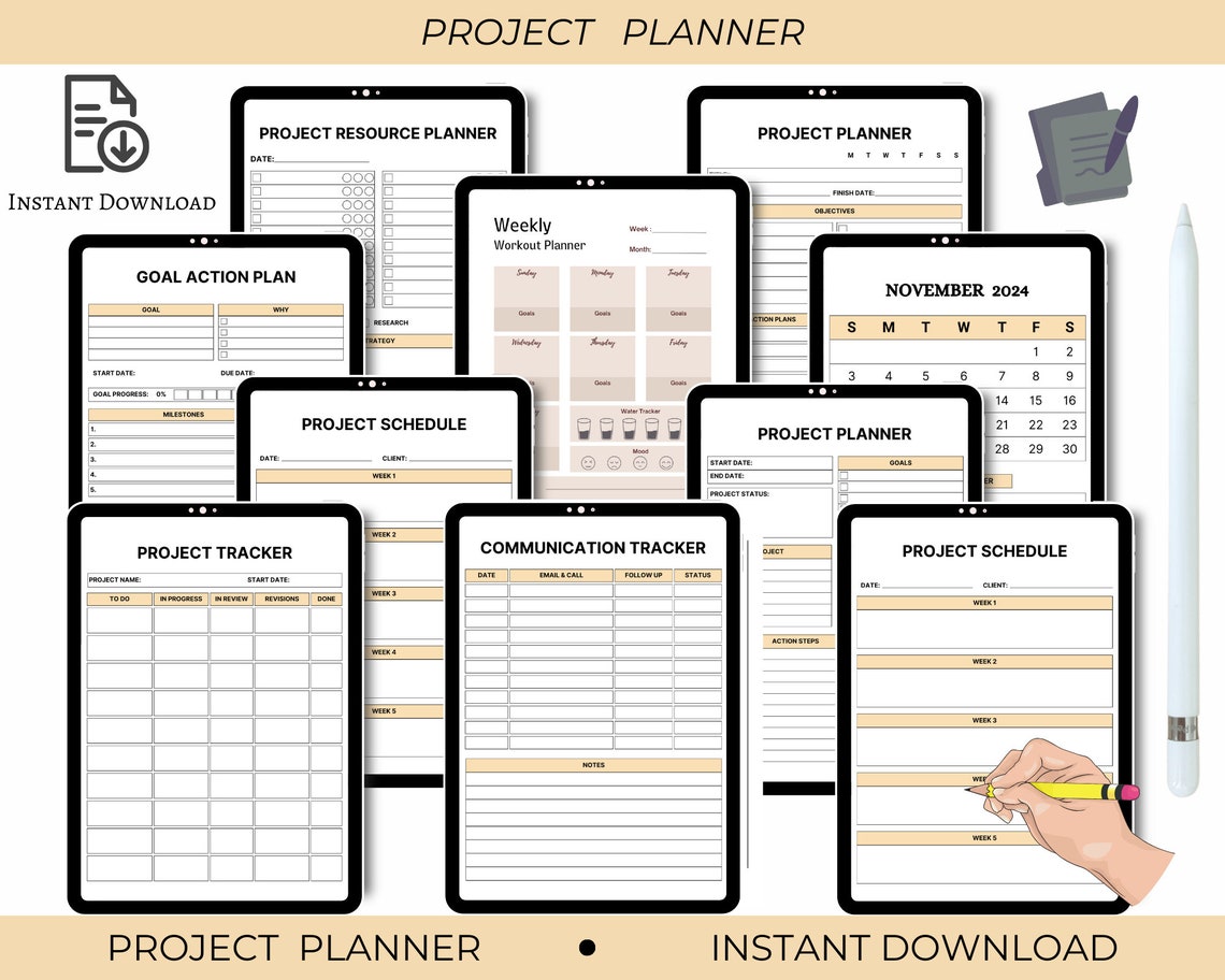 Editable Project Study Plan, Work Planner, Project Planner Business ...