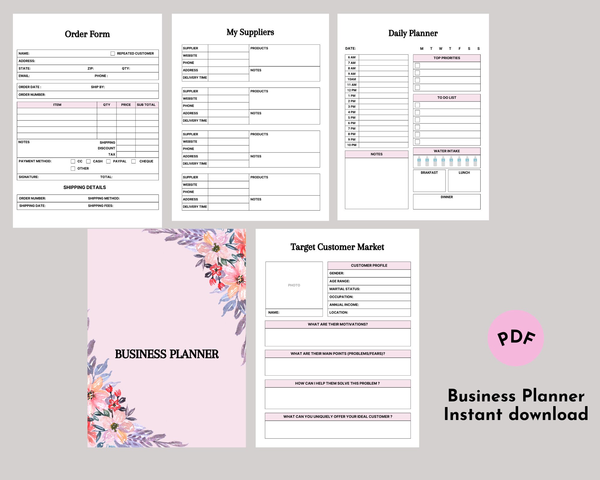 Business Planner Printable | Business Planner PDF | Business Planning ...