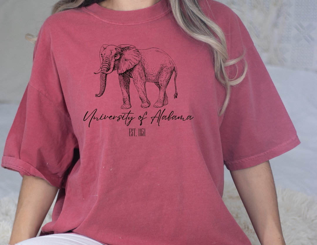 Crimson Tide Spirit T-shirt Majestic Elephant Design University of ...