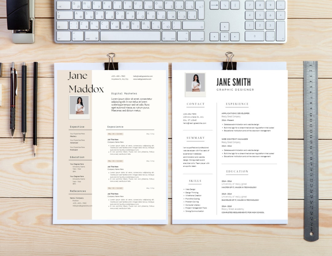 Minimalist Professional Resume Bundle Templates - Etsy