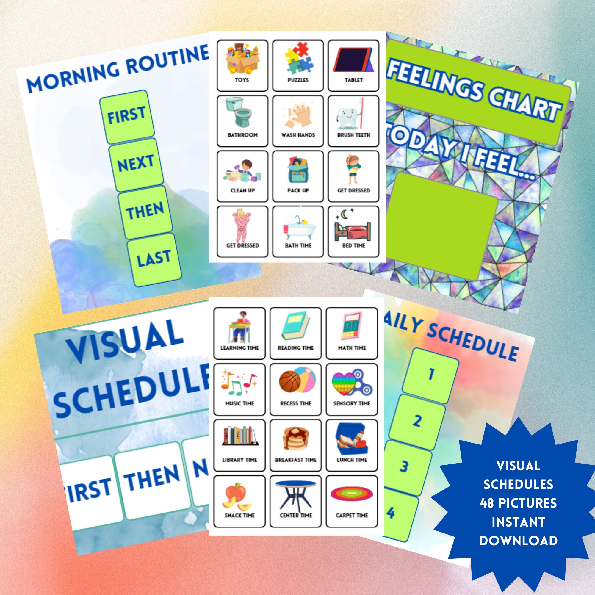 Printable Visual Schedule for Autism, Visual Schedule for Students ...