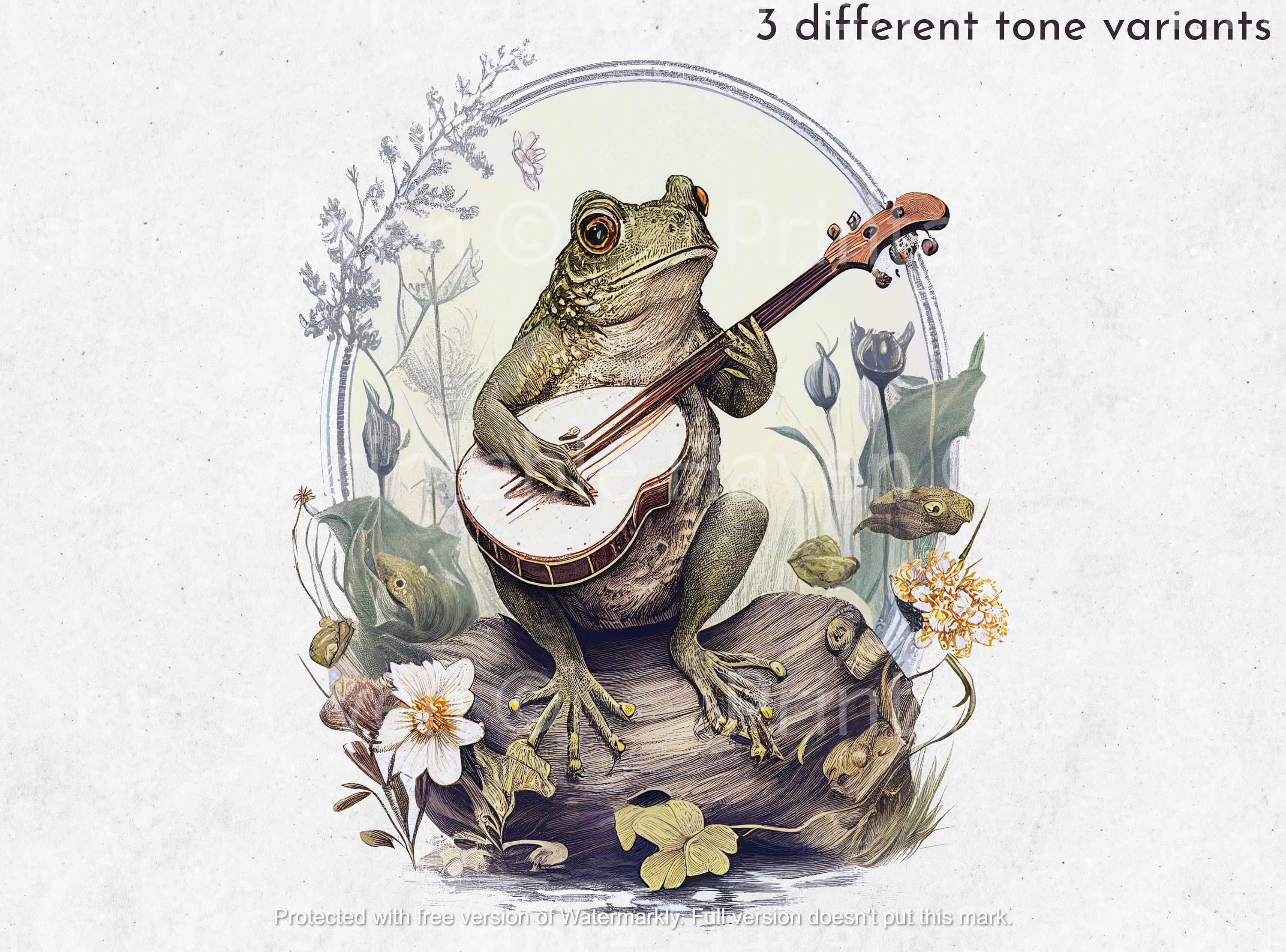 Frog Png, Frog Playing Banjo Png, Cottagecore Aesthetic Frog Playing ...