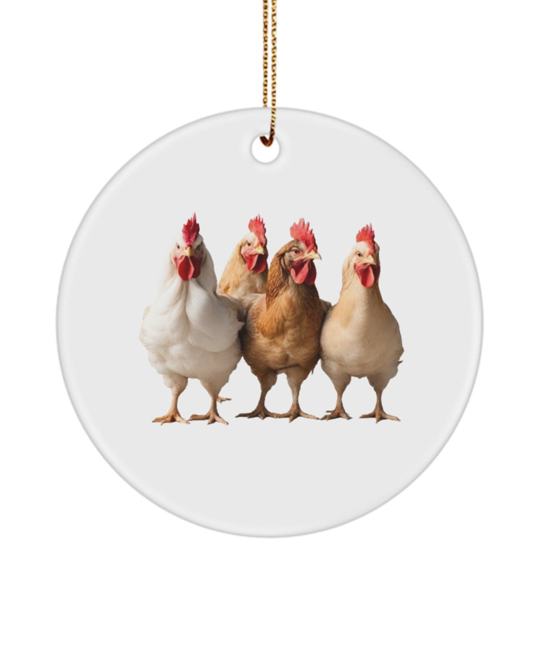 Hen Ornament, Farm Animal Ornament, Animal Ornaments, 4 Hens, Cute Hen ...