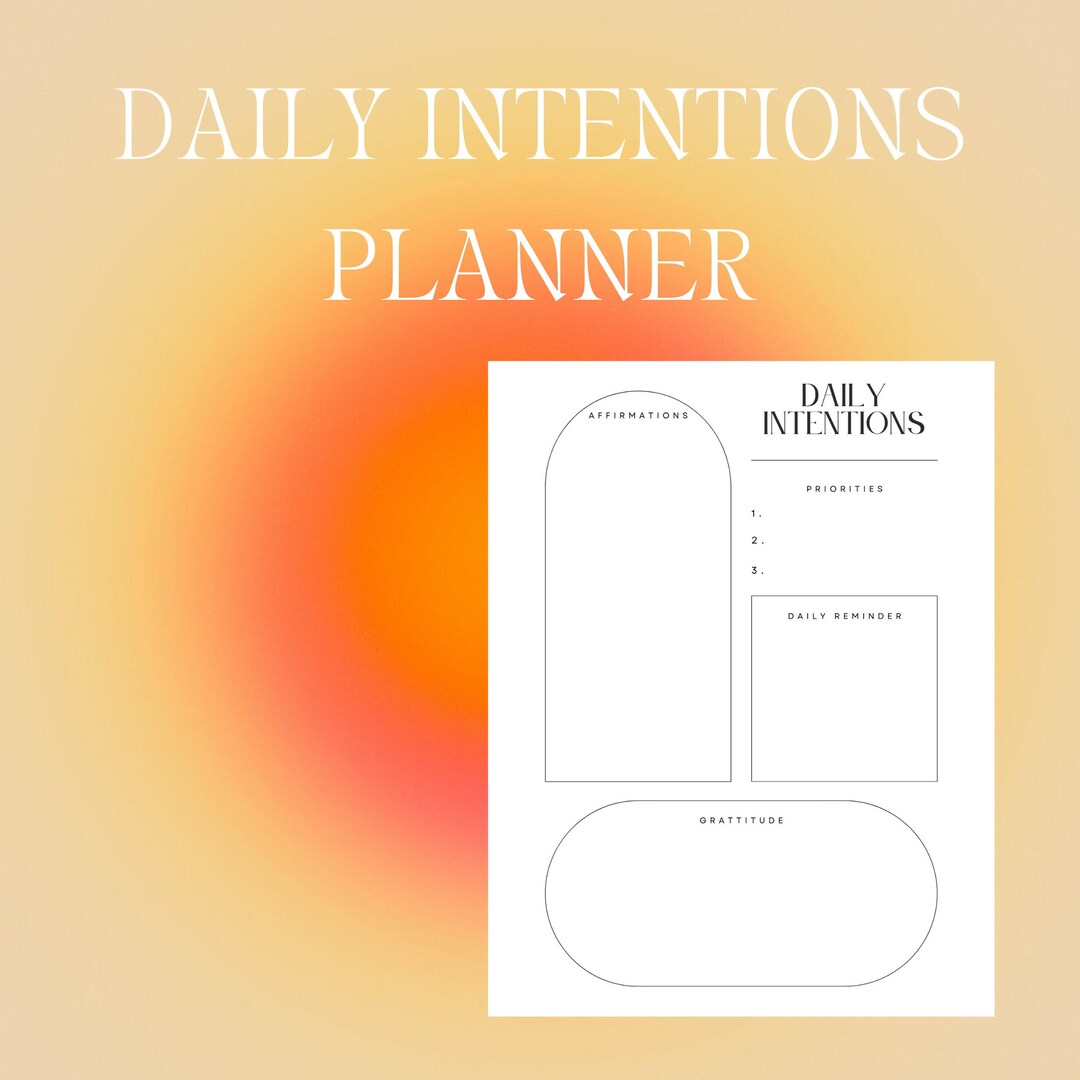 Daily Intentions Setting Intentions Planner Gratitude - Etsy