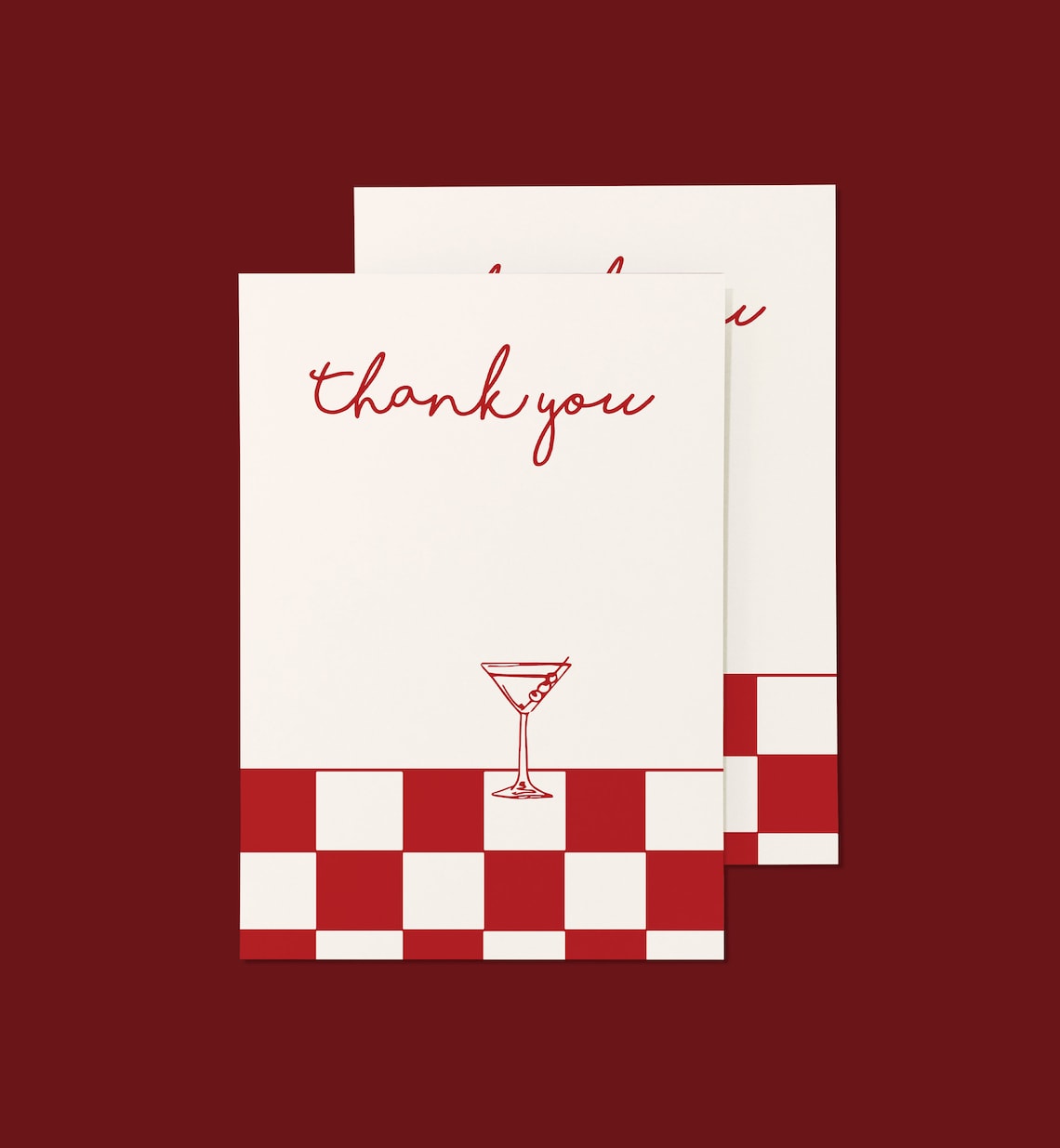 Italian Inspired 'thank You' Greeting Card With Cocktail Illustration ...