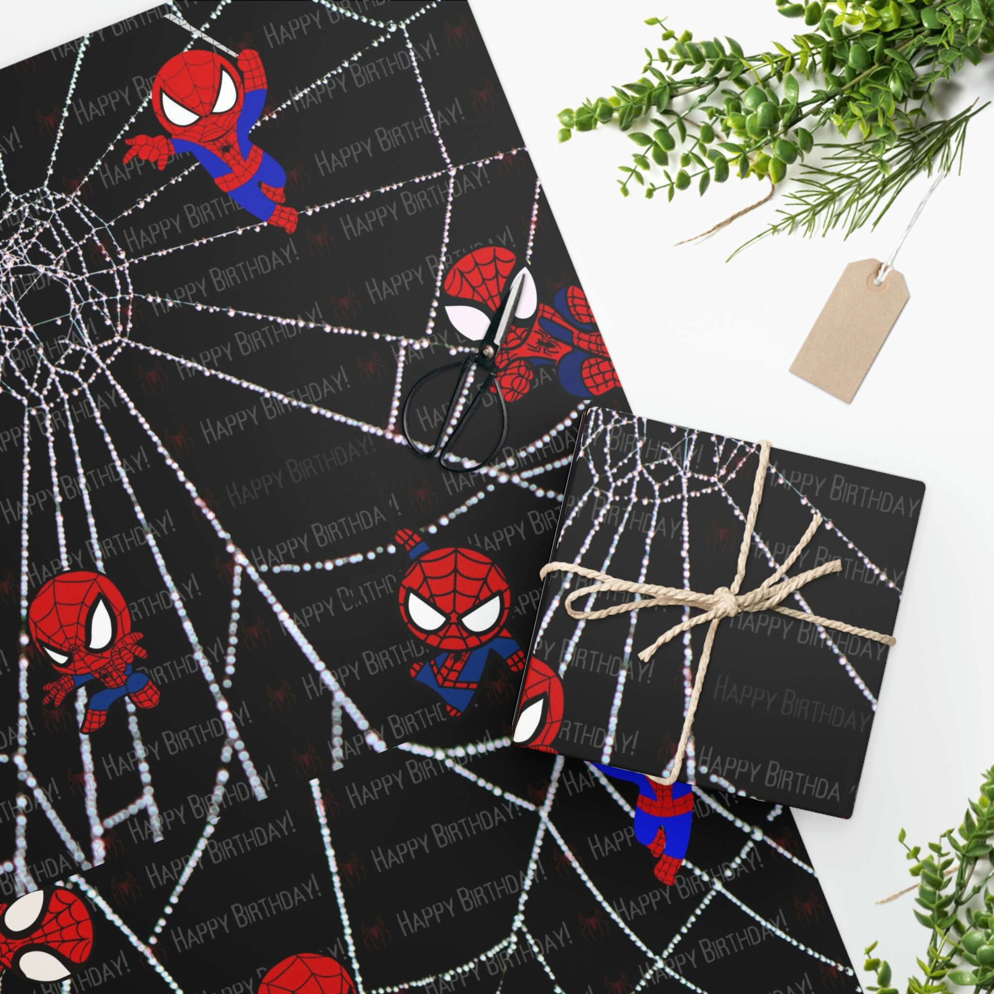 Spider Man Party Wrapping Paper Spider Man Inspired Super - Etsy