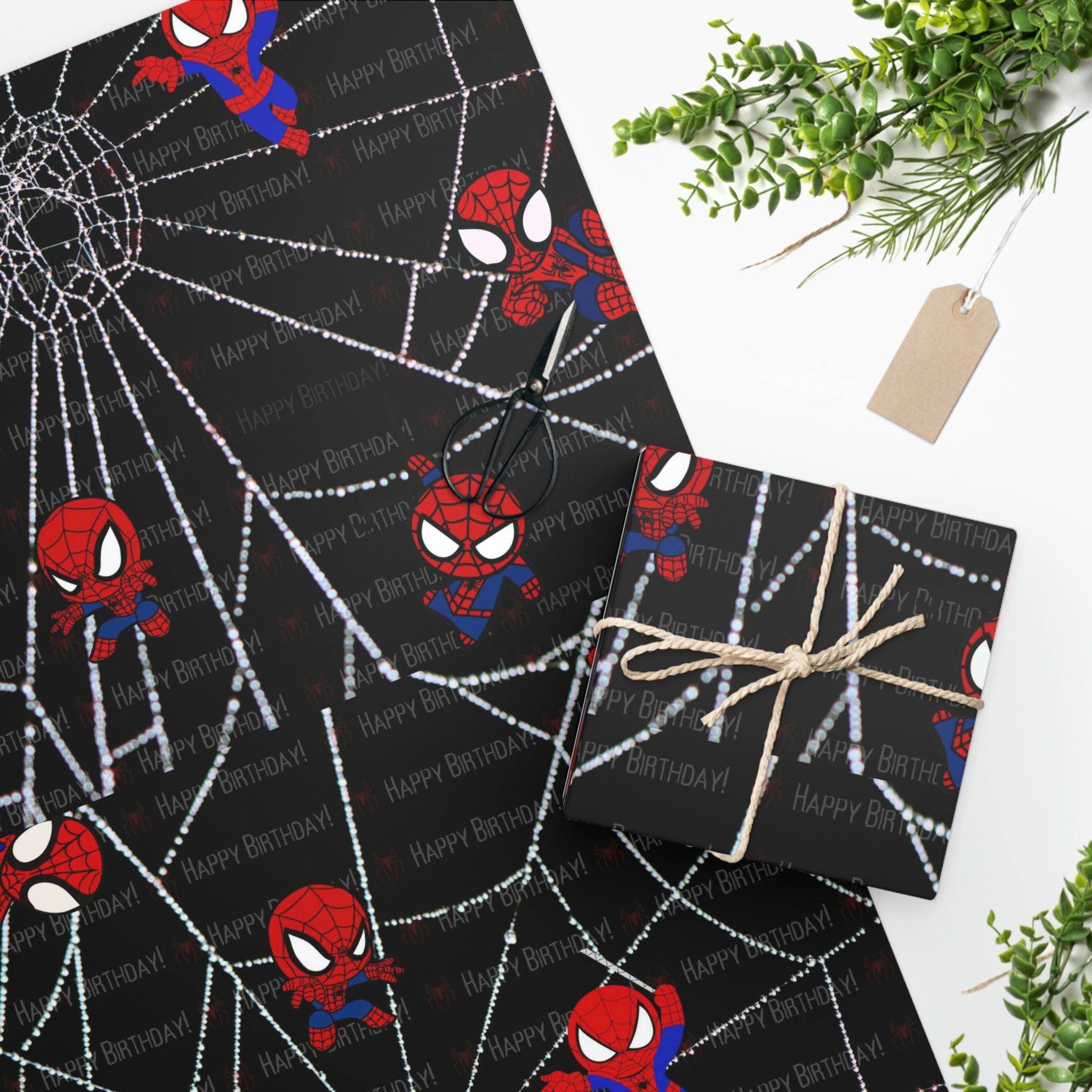 Spider Man Party Wrapping Paper Spider Man Inspired Super - Etsy