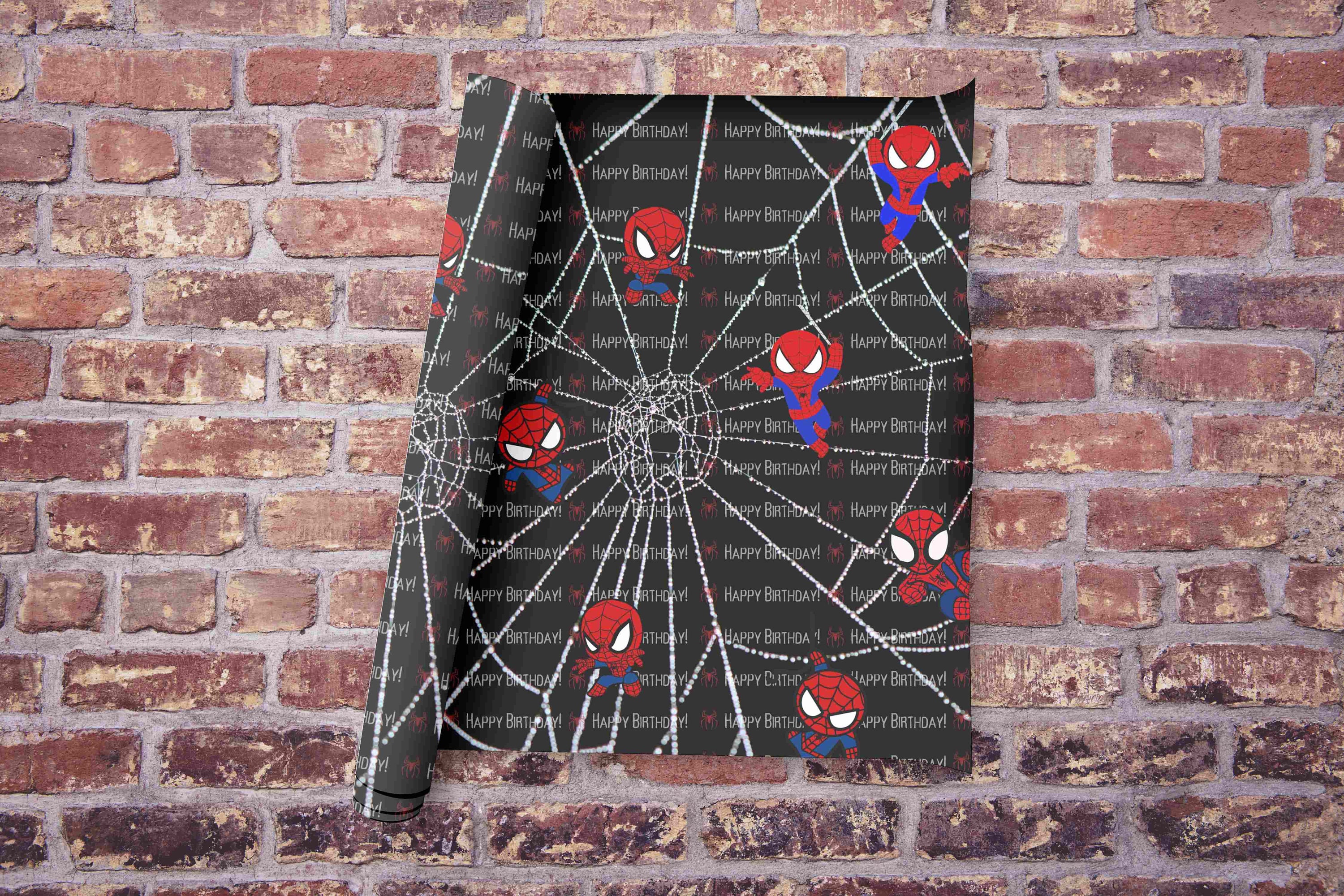 Spider Man Party Wrapping Paper Spider Man Inspired Super - Etsy