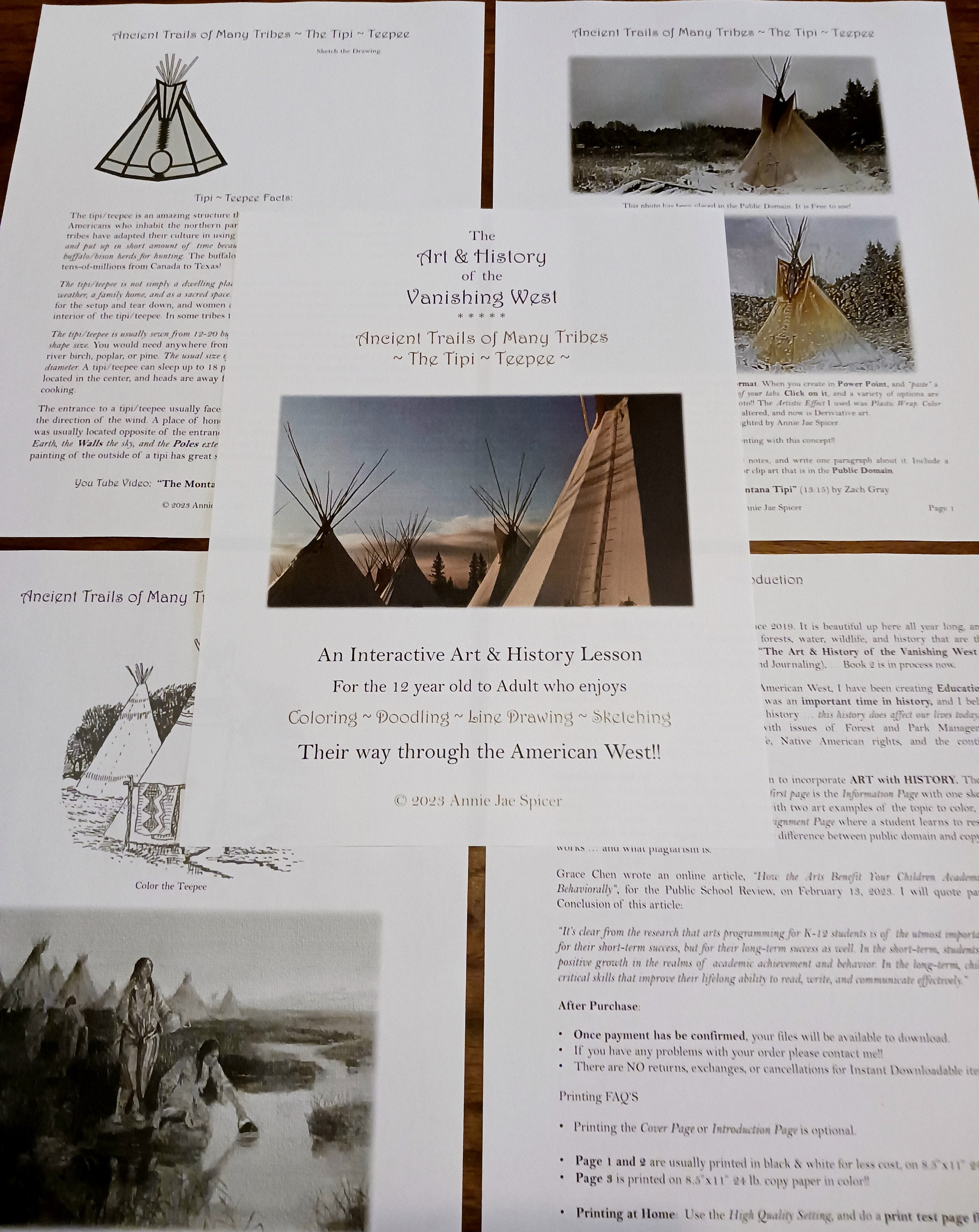 The Tipi-teepee - Native Americans - Interactive Educational Printable ...