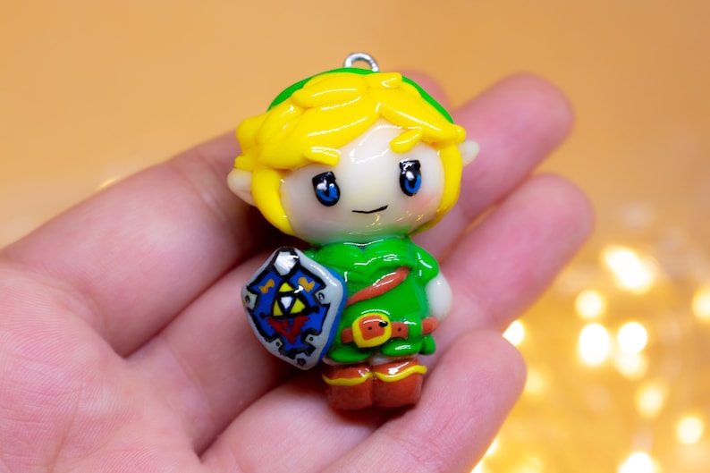 Legend of Zelda Link Keychain Polymer Clay Link Zelda Game Character ...