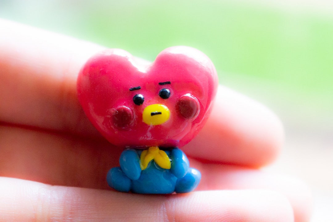 Handmade Tata Bt21 Cute Keychain Charm Bts V Bt21 Tata Polymer Clay ...