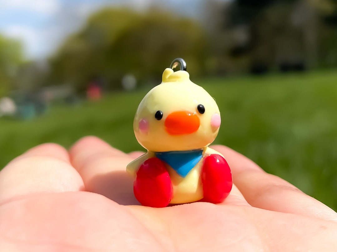 Tiny Kawaii Bird Charm Cute Animal Charms Polymer Clay Chicken Keychain ...