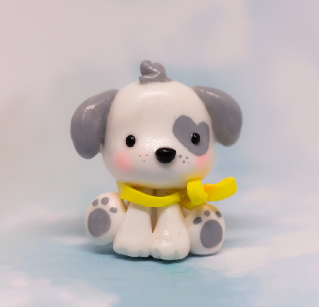 Kawaii Cute Puppy Charm | Polymer Clay Dog Keychain, Handmade Gifts for ...