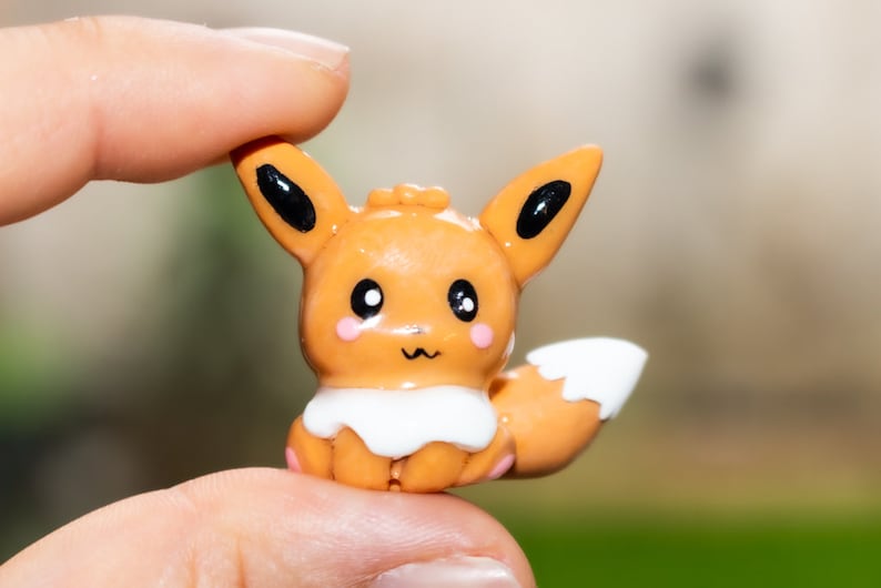 Eevee Pokemon Charm Cute Pokemon Polymer Clay Charms Handmade Pokemon ...