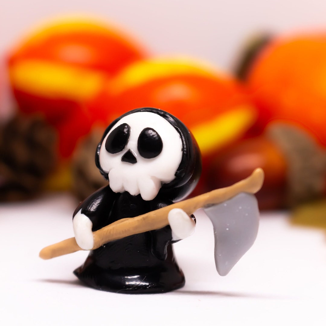 Creepy Cute Grim Reaper Charm, Kawaii Cute Halloween Keychain, Monster ...