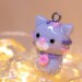 Cute Kawaii Cat Charm Animal Charms Cat Lover Gift Grey Cat Phone Charm ...